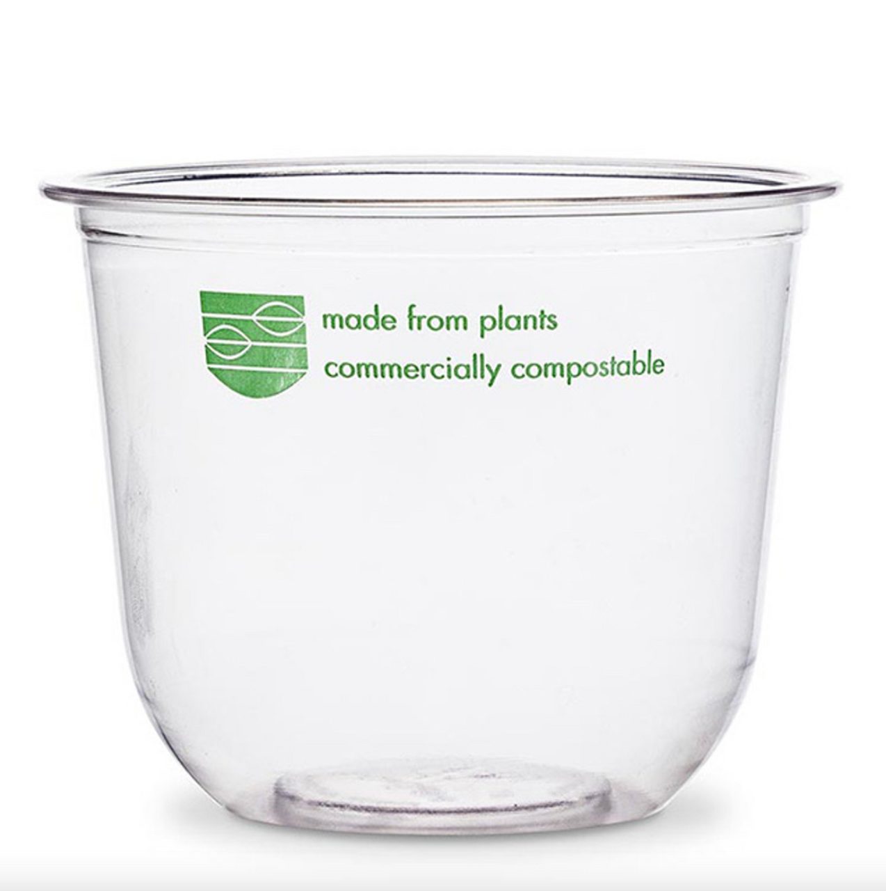 Vegware BEL-12 12 oz Clear Compostable PLA Bella Pot, 96mm (1000/Case)