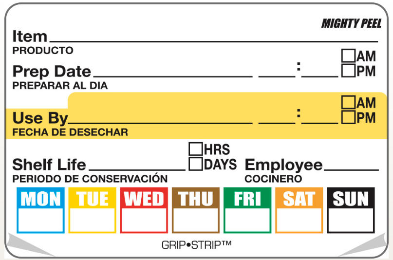 7 Day Food Rotation Labels - Durapeel (500/Roll) | KEVIDKO