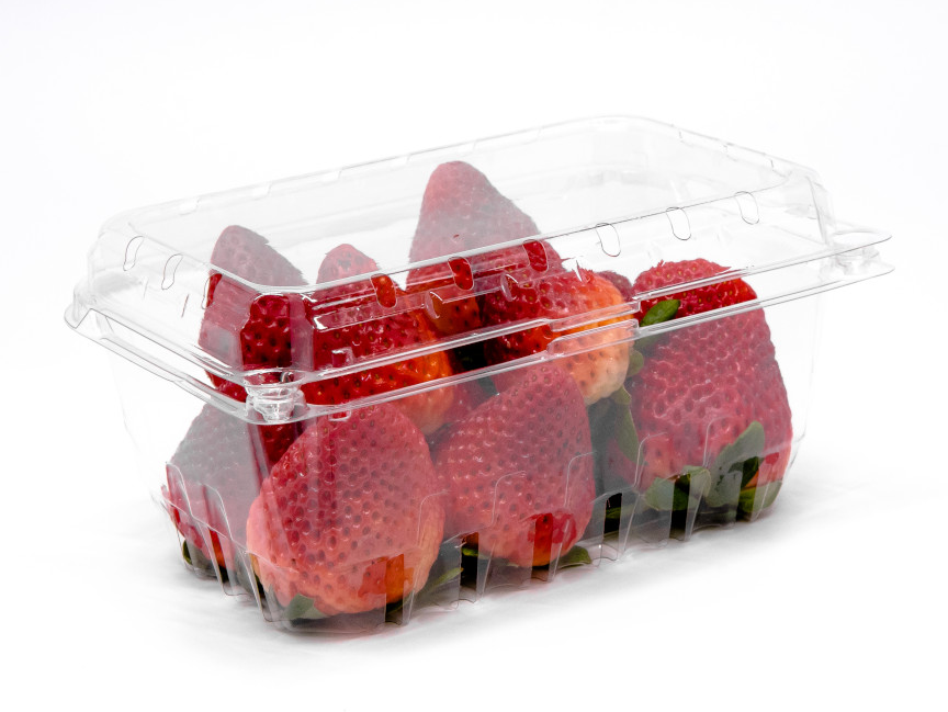 1 lb Clear Vented Strawberry & Fruit / Produce Clamshell (540/Case ...
