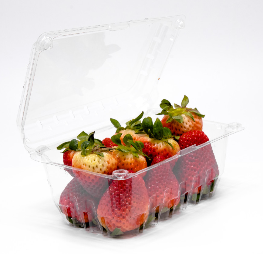 1 lb Clear Vented Strawberry & Fruit / Produce Clamshell (540/Case ...