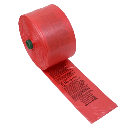 15x20" 10 Mic Red Pull & Pack Meat / Produce Bags, Narrow Profile w ...