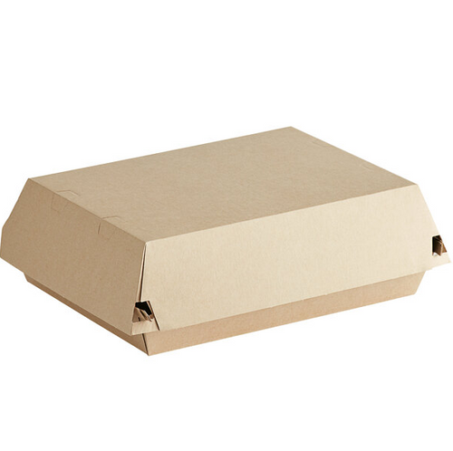 8x6x3" Kraft Fluted Paperboard Clamshell (200/Case) | KEVIDKO