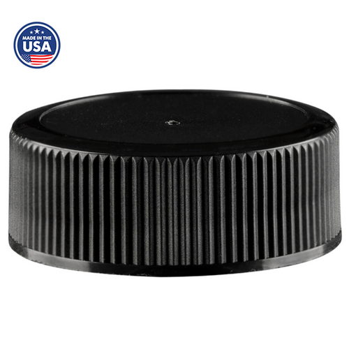 28-400 Black Ribbed Caps, Double Liner (1/Each) | Kevidko