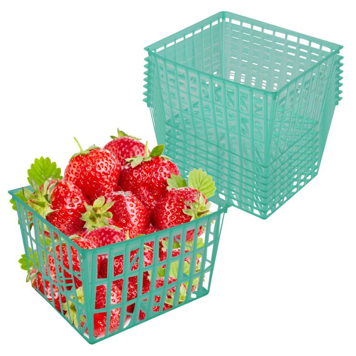 1 Pint Green Plastic Vented Strawberry Clamshells Wholesale | Kevidko