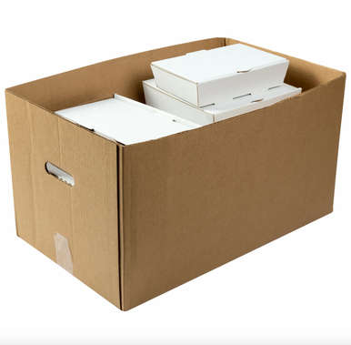 22x13x12.5" Corrugated Catering Tray with Handles (25/Case)