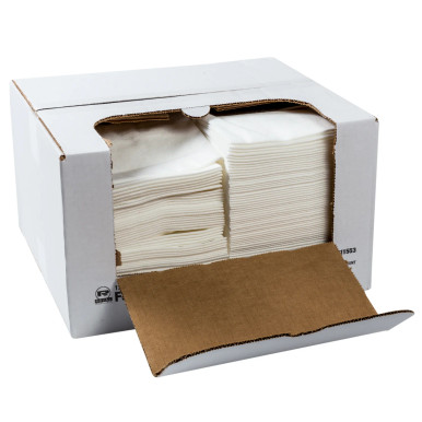 13x21.5" White Medium Weight Foodservice Towel / Wiper (150/Box)