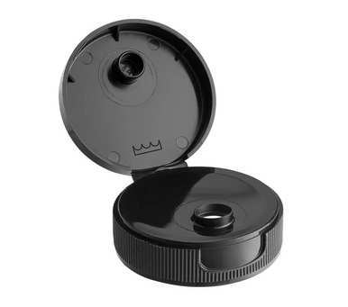 38-400 Black Flip Top Squeeze / Sauce Bottle Cap w/ Pressure Sensitive ...