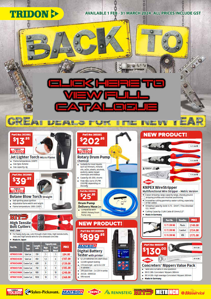 Tridon Tool Sales catalogue | Raw Tools