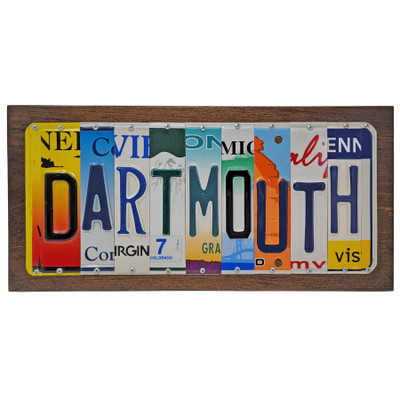 Dartmouth sign, license plate art