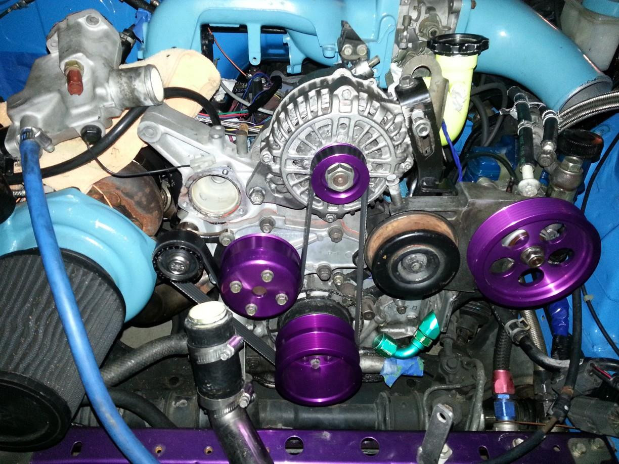 TF Lightweight Aluminum Pulley Kit Mazda RX7 FD3S 13B - PURPLE