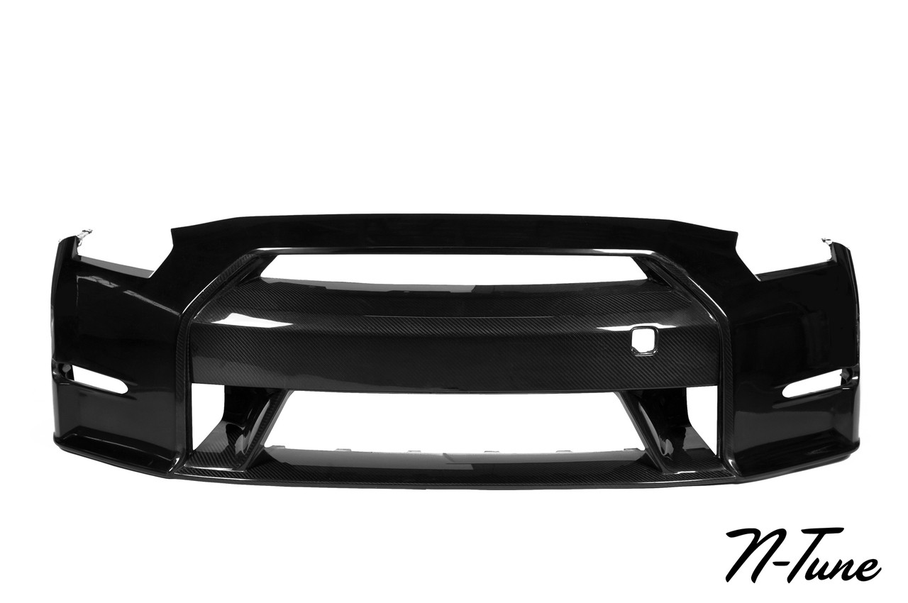 N-Tune CF FRONT BUMPER & SPLITTER - 09-16 NISSAN GT-R R35 - Touge Factory