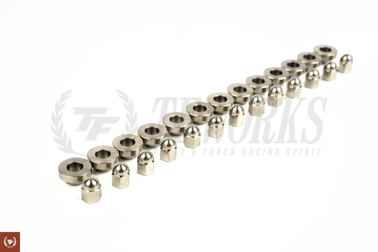 TF SR20DET Titanium Valve Cover Nuts & Washers Set - Raw Finish