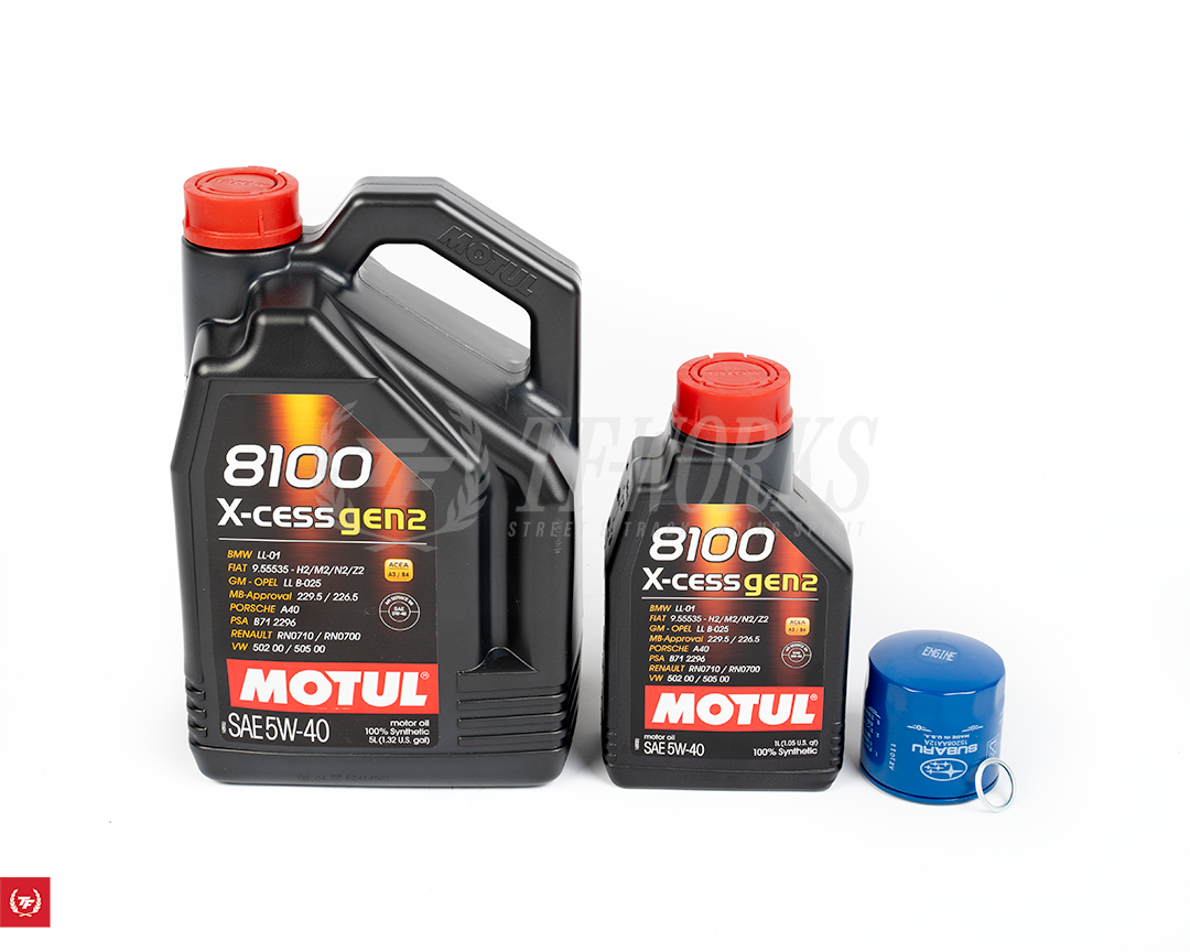 Motul 8100 X-Cess Gen2 5W40 Synthetic Oil with OEM Subaru Filter ...