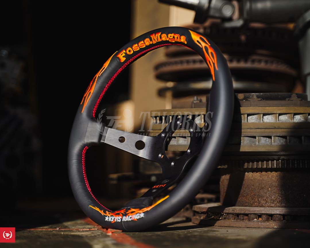 KEY'S RACING FOSSA MAGNA Deep Type Steering Wheel (350mm/Leather ...