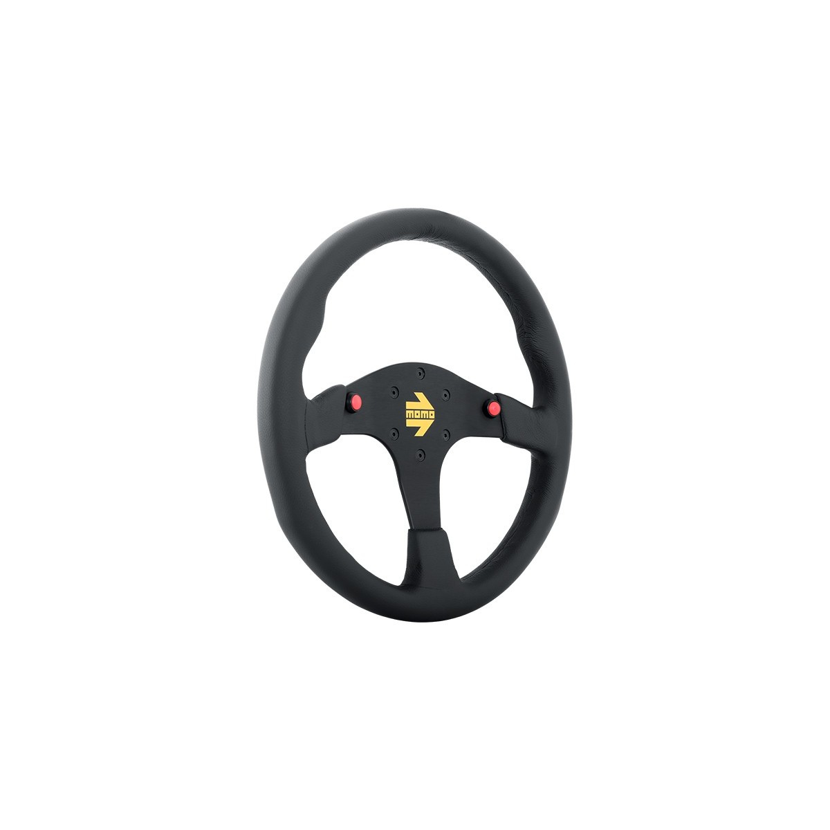 Momo - Mod. 80, 350mm Round Black Suede/leather Grip Shape Racing ...