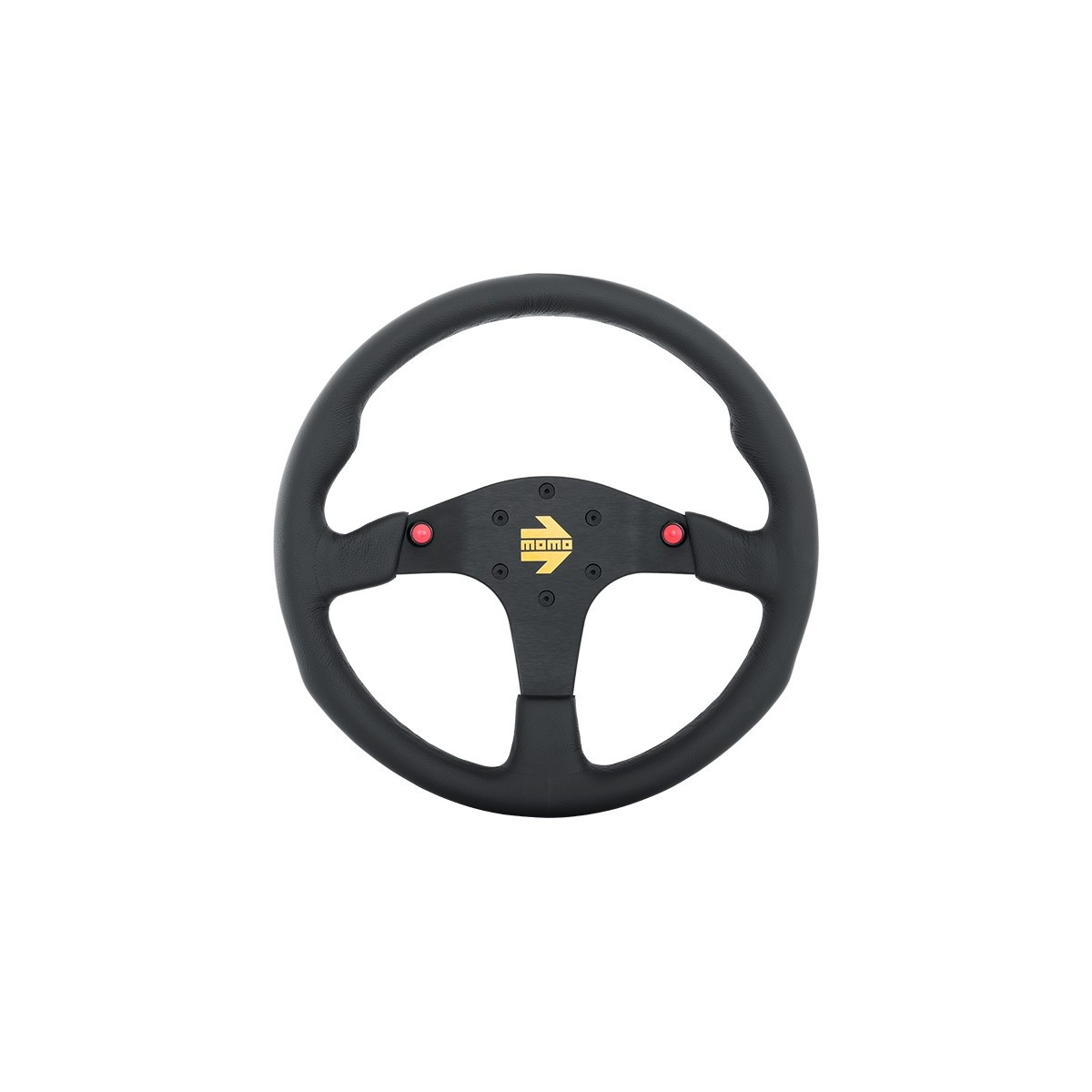 Momo - Mod. 80, 350mm Round Black Suede/leather Grip Shape Racing ...