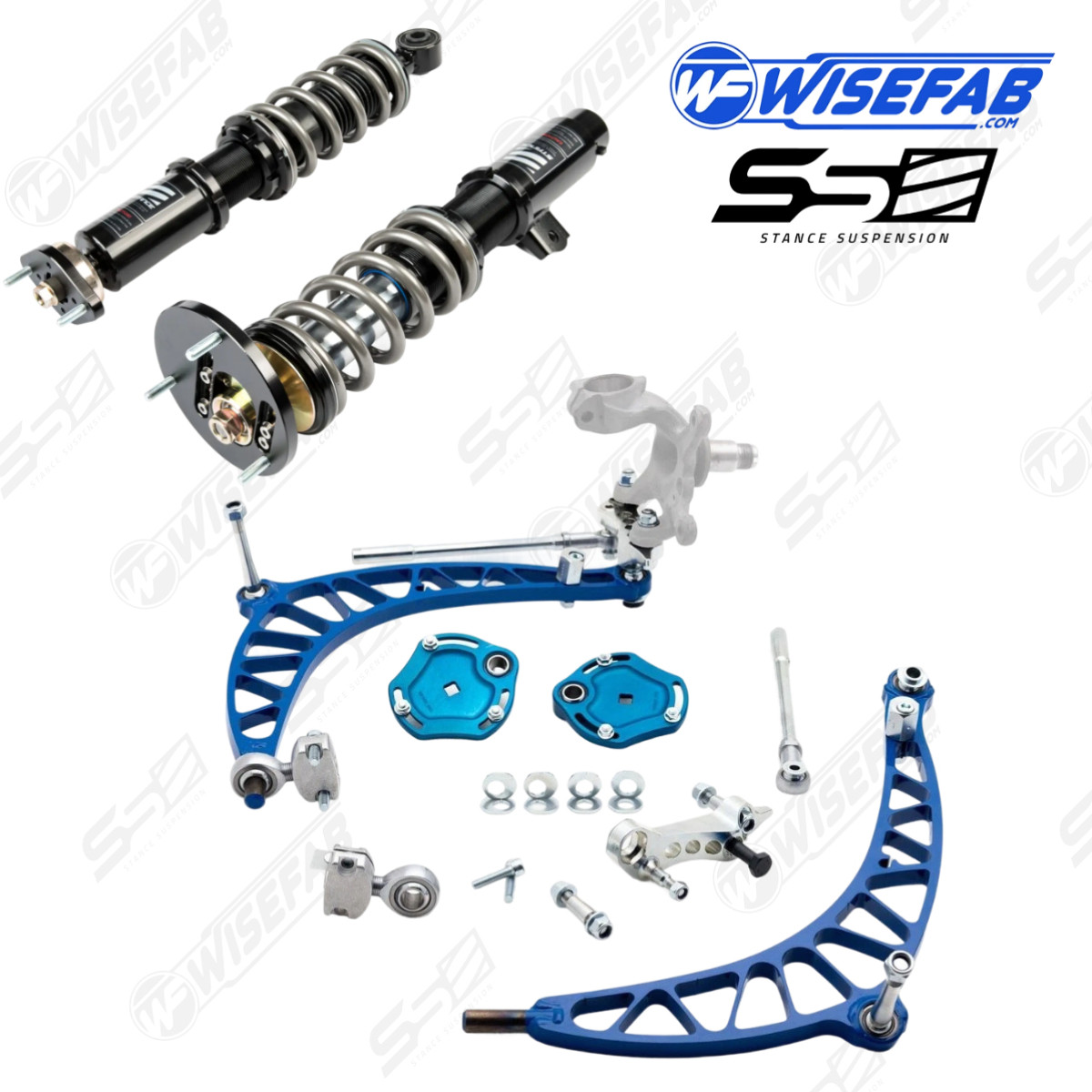 STANCE / WiseFab - BMW E46 E46M Front Drift Angle Lock Kit V2 XR1 COMBO ...