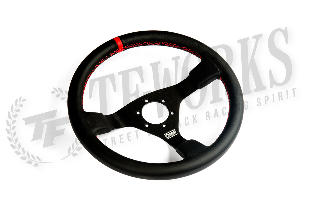 OMP WRC 350mm Black Leather Steering Wheel - OD/1980