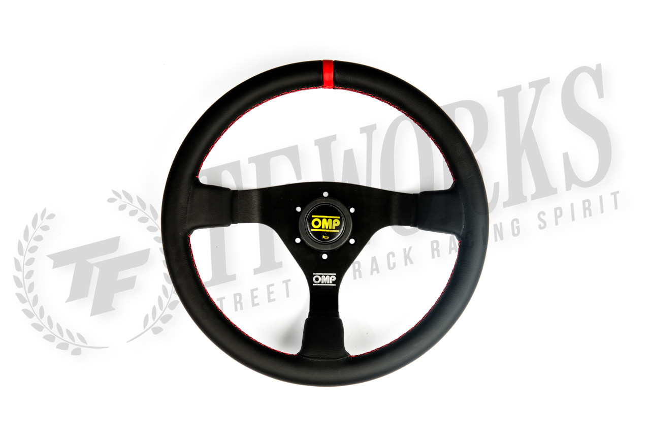 OMP WRC 350mm Black Leather Steering Wheel - OD/1980