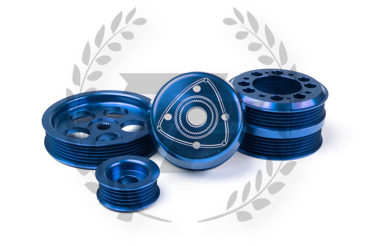 TF Lightweight Aluminum Pulley Kit Mazda RX7 FD3S 13B - BLUE
