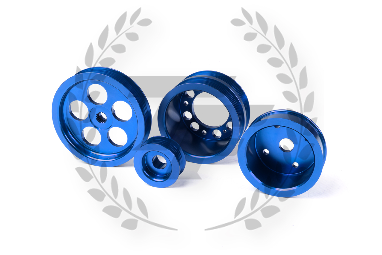 TF Lightweight Aluminum Pulley Kit Mazda RX7 FD3S 13B - BLUE