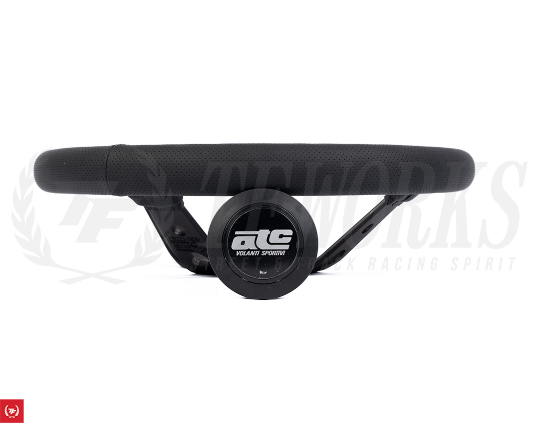 ATC Rally SPRINT Cone95 Steering Wheel - 330mm Black Leather / Blue Stitch - Touge Factory