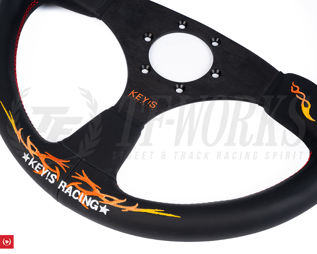 KEY'S RACING FOSSA MAGNA Flat Type Steering Wheel (325mm/Leather ...