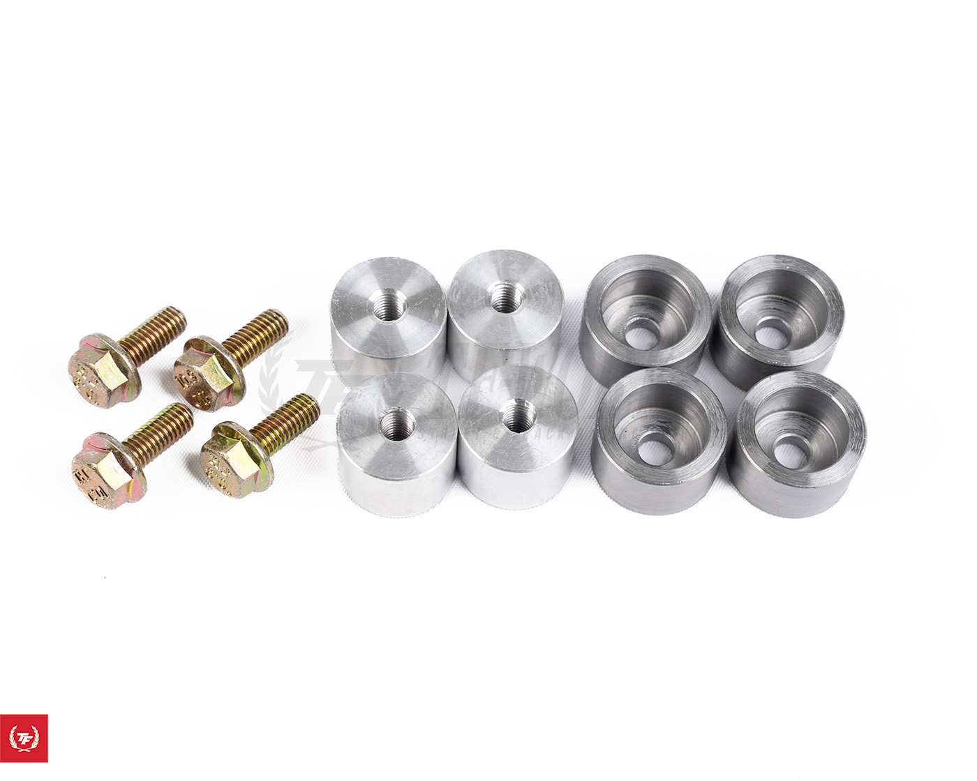 M6 Threaded Billet Aluminum Weld-On Bung with Steel Weld Cups - 4-Pack ...