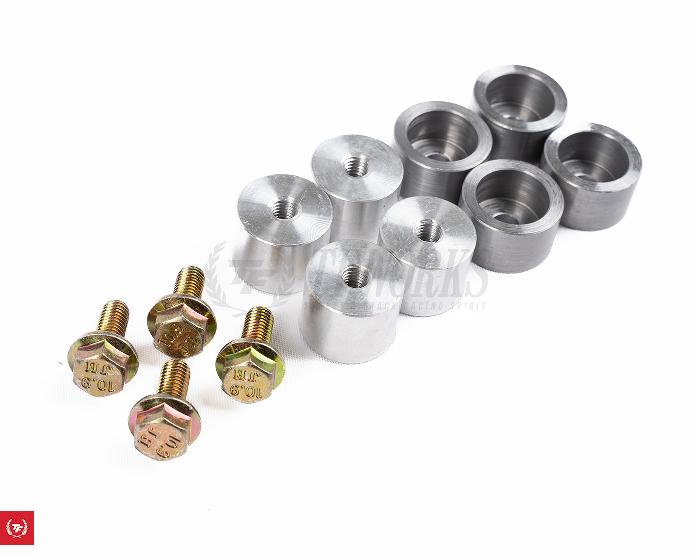 M6 Threaded Billet Aluminum Weld-On Bung with Steel Weld Cups - 4-Pack ...