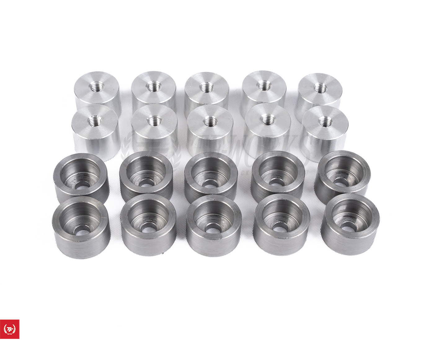 M6 Threaded Billet Aluminum Weld-On Bung with Steel Weld Cups - 10-Pack ...