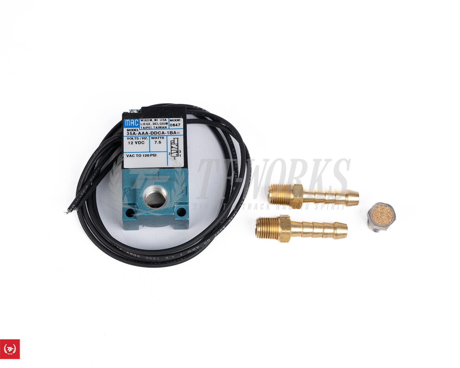 Mac Valve Solenoid with Brass Fittings and Filter + Billet Mount ...