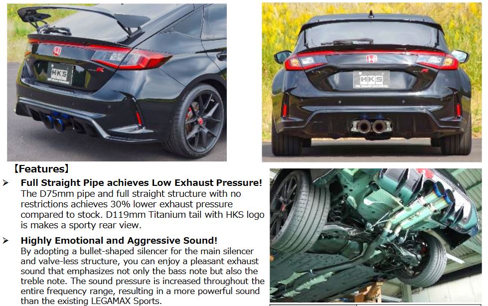 HKS Hi-Power Muffler CIVIC TYPE-R FL5 K20C