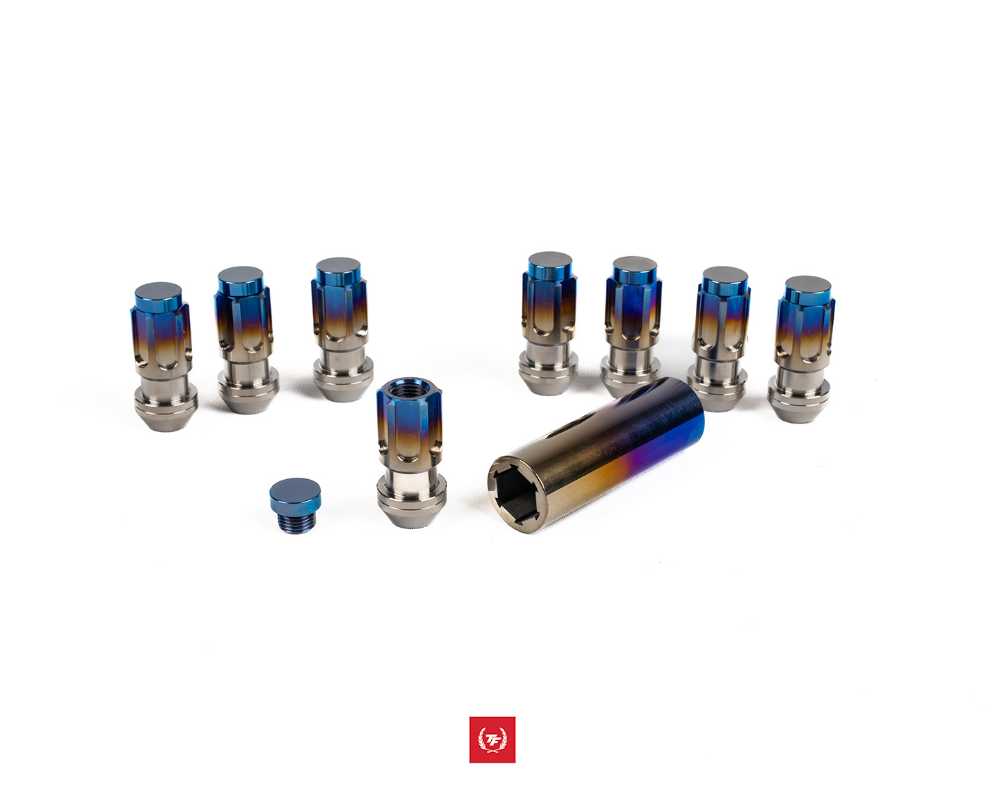 Kinematic Designs 3-Piece Titanium Locking Lug Nut Set - Burnt Finish ...
