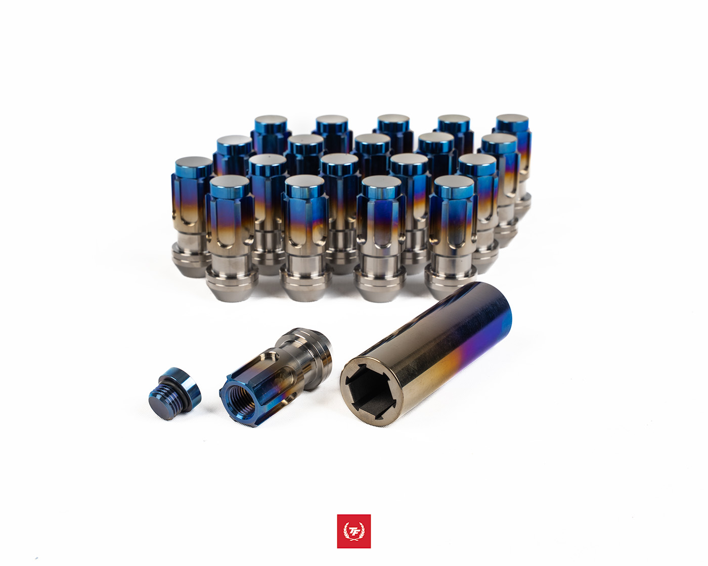 Kinematic Designs 3-Piece Titanium Locking Lug Nut Set - Burnt Finish ...