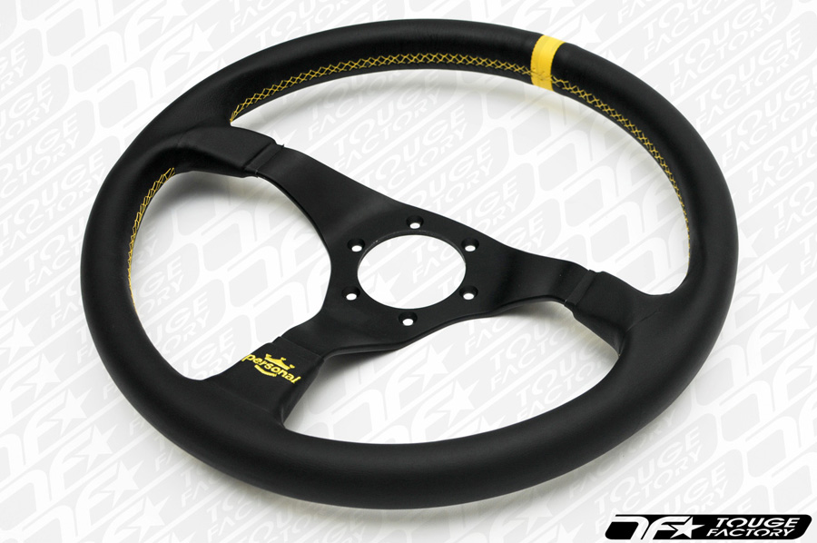 Personal Trophy Steering Wheel 350mm Leather Steering Wheel - Yellow ...