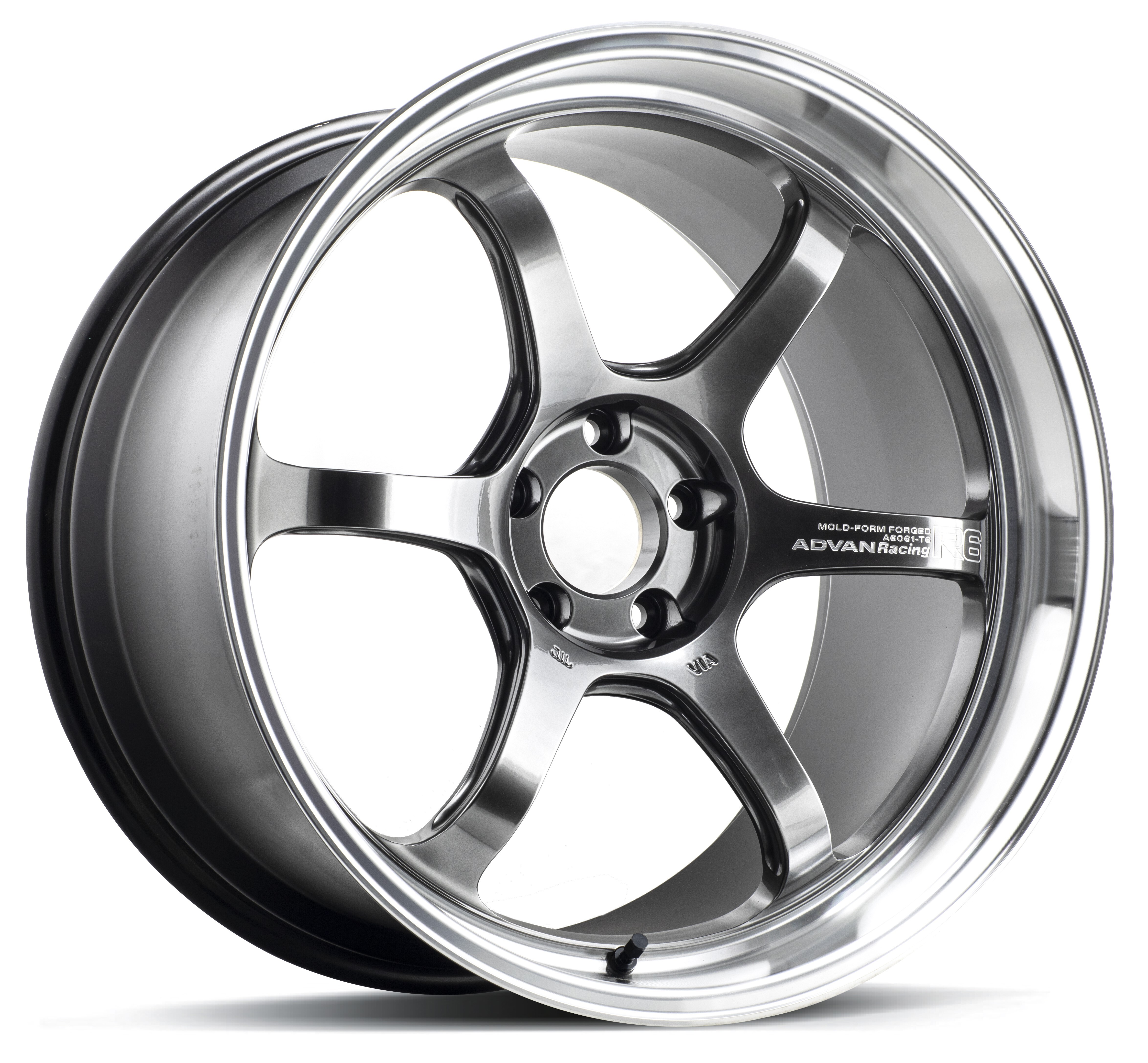 R6 18X8.0 +42 5-112 MACHINING & HYPER PLATINUM BLACK