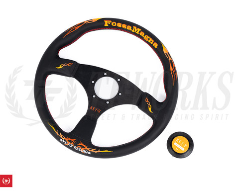 KEY'S RACING FOSSA MAGNA Flat Type Steering Wheel (325mm/Leather ...
