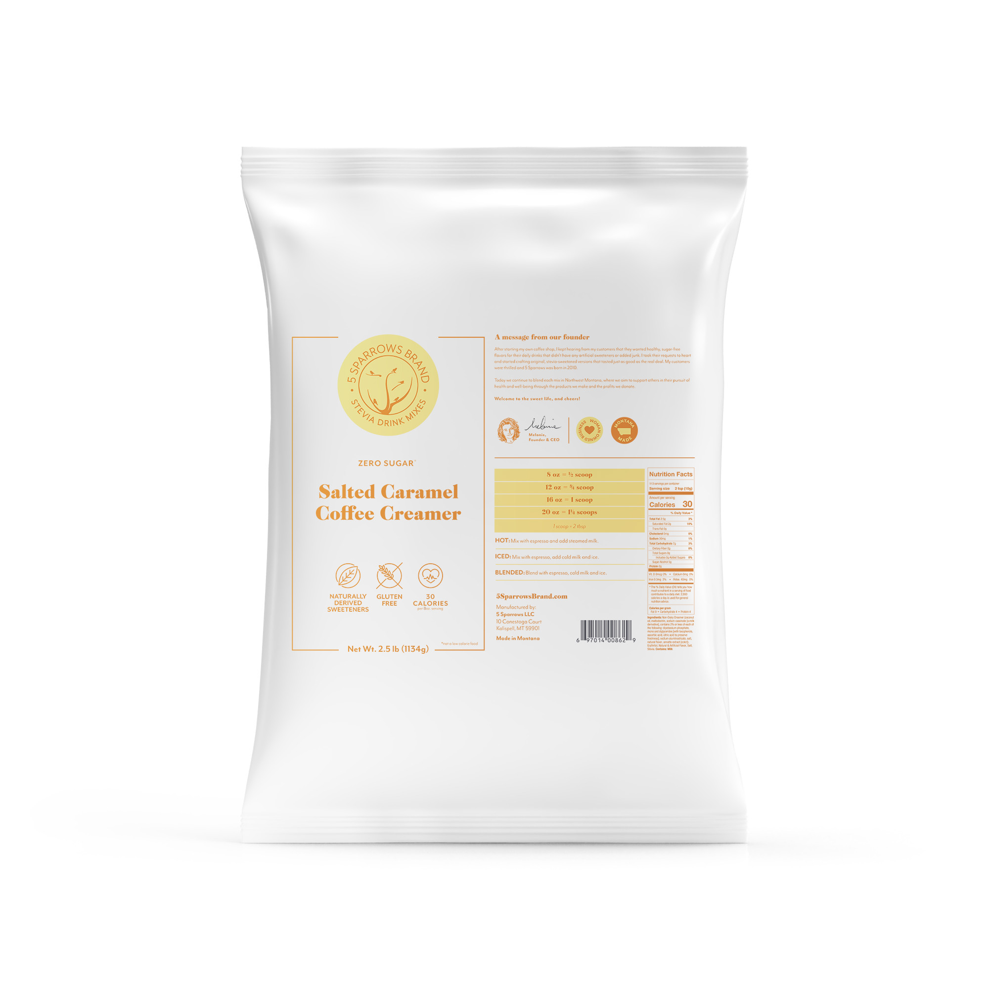 Salted Caramel Sugar Free Drink Mix Coffee Creamer Wholesale