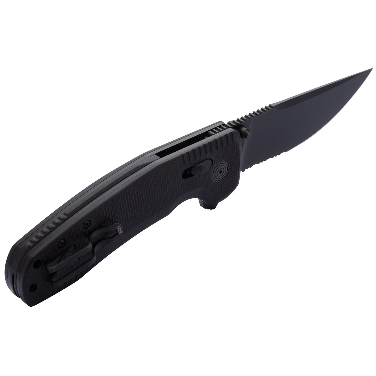 SOG-TAC XR - Blackout, Serrated | Professional Use Folding Knife