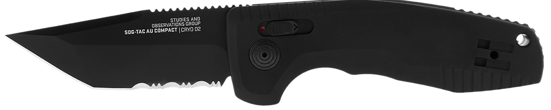 SOG-TAC AU Compact - Tanto, Serrated | Pro Use Automatic Knife