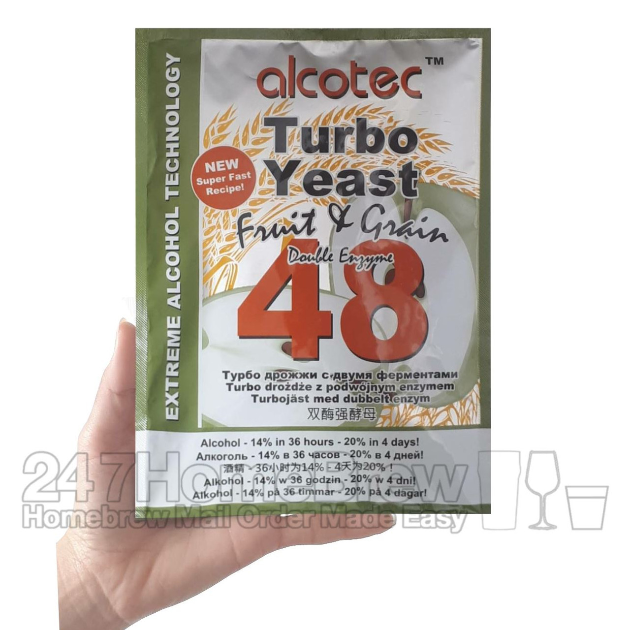 Alcotec 48 Fruit & Grain Turbo Yeast 20% ABV with Double Enzyme