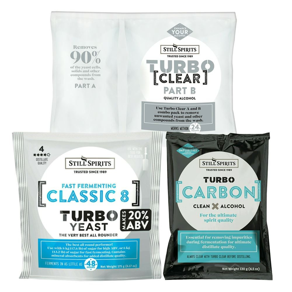 Still Spirits Classic 8 Turbo Yeast, TurboClear, Liquid Carbon