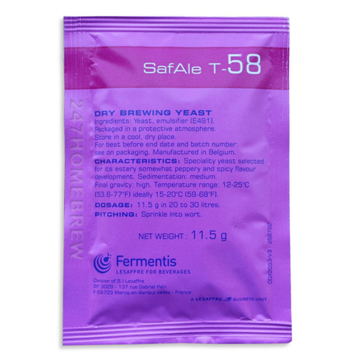 Fermentis Safbrew T58 Beer Yeast Belgian Trappist style ales 11.5g 20-30L
