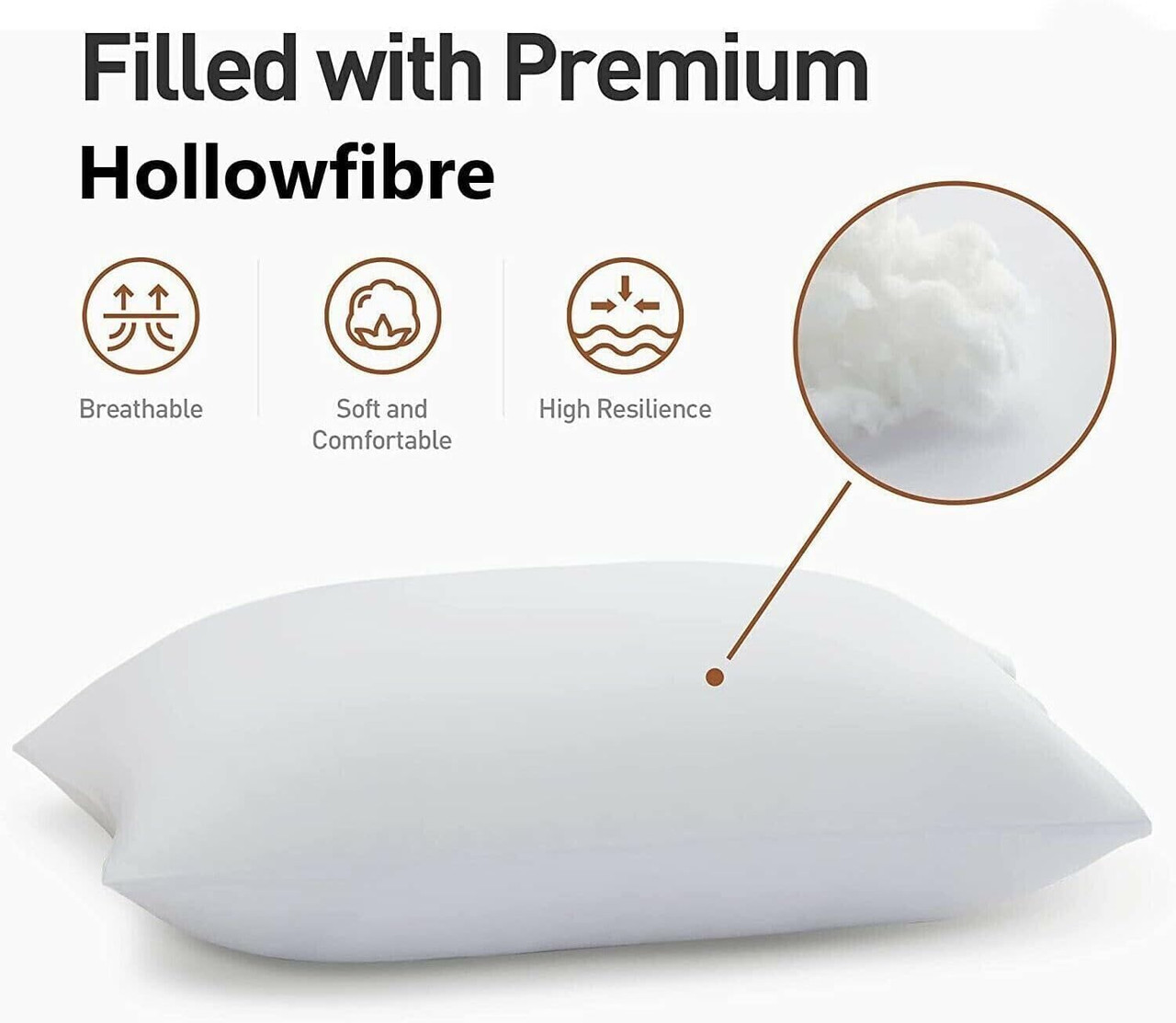 Microfibre Soft/Medium/Firm Support Premium Hollowfibre Filled Bed ...