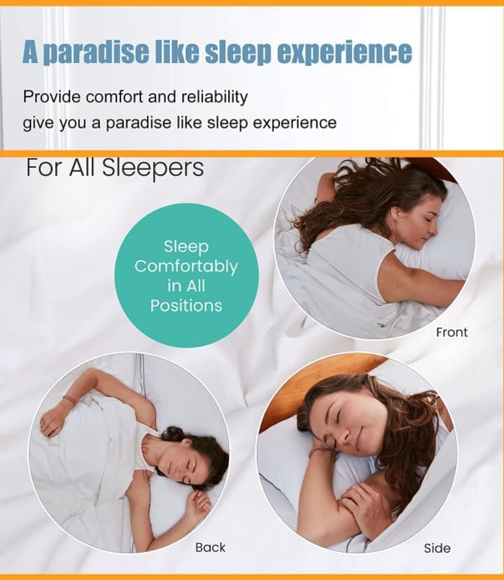 (1 Pack) Soft, Smooth and Noiseless Feel Piping Design Bed Pillows Give ...