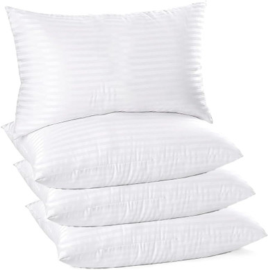(Pack of 4) Pillows Hotel Quality Luxury Hollow Fibre Stuffed Anti ...