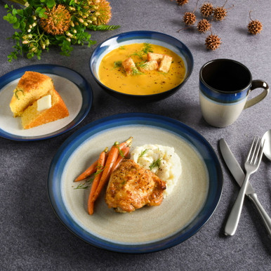 Blue 16-Piece Dinner Set - Leensage & Mydecohome