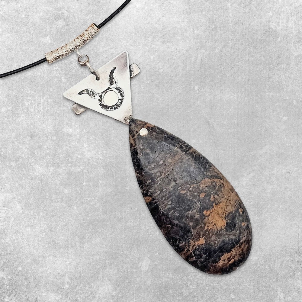 Taurus Zodiac Drop Talisman with Jasper - PowerTalismans