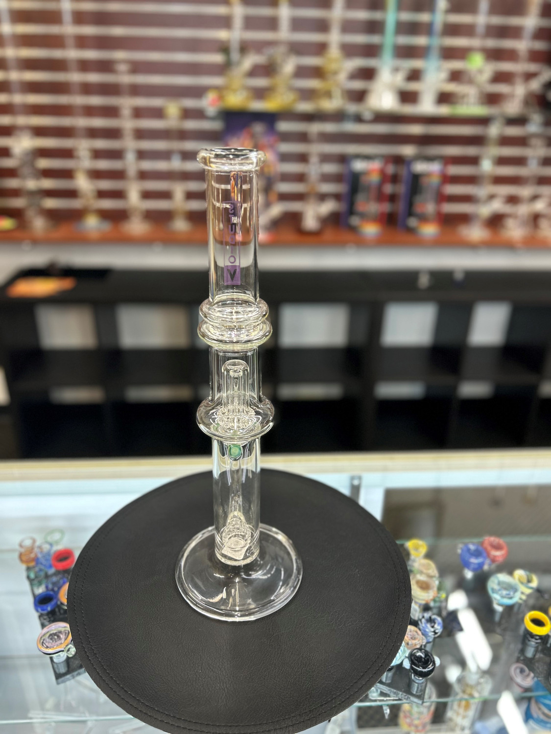 Studio V - Double Moon Perc Waterpipe - The Honey Pot Smoke Shop
