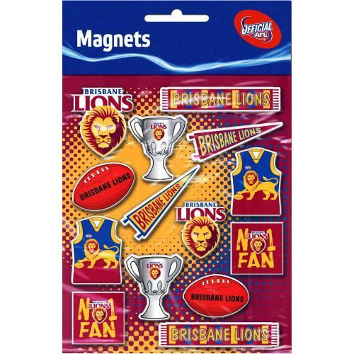 Sheet of AFL Brisbane Lions Team Magnet Set - Totally Kidz & Gifts